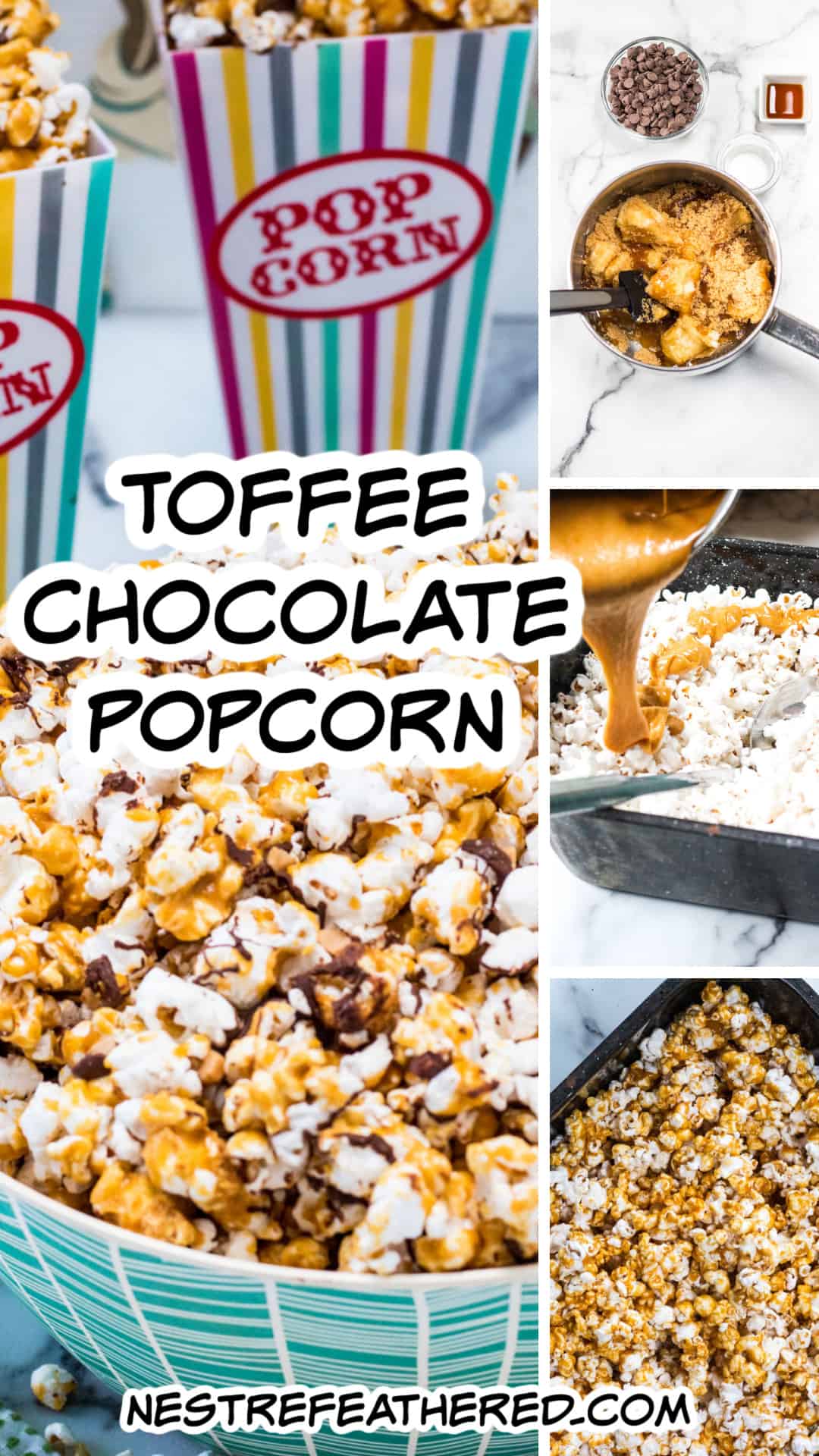 Easy Toffee Chocolate Covered Popcorn